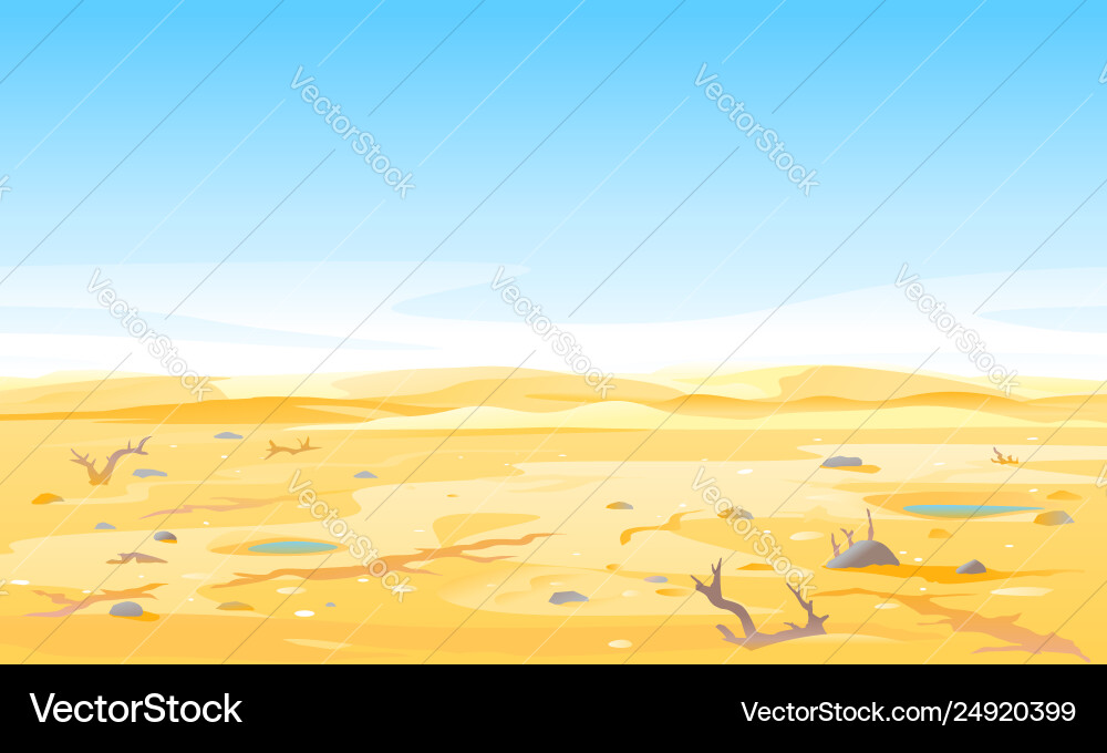 Dry river on drought parched ground Royalty Free Vector