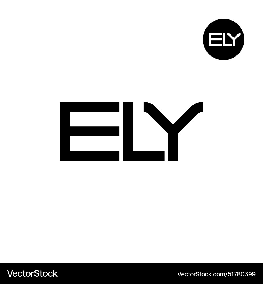Ely logo letter monogram design Royalty Free Vector Image