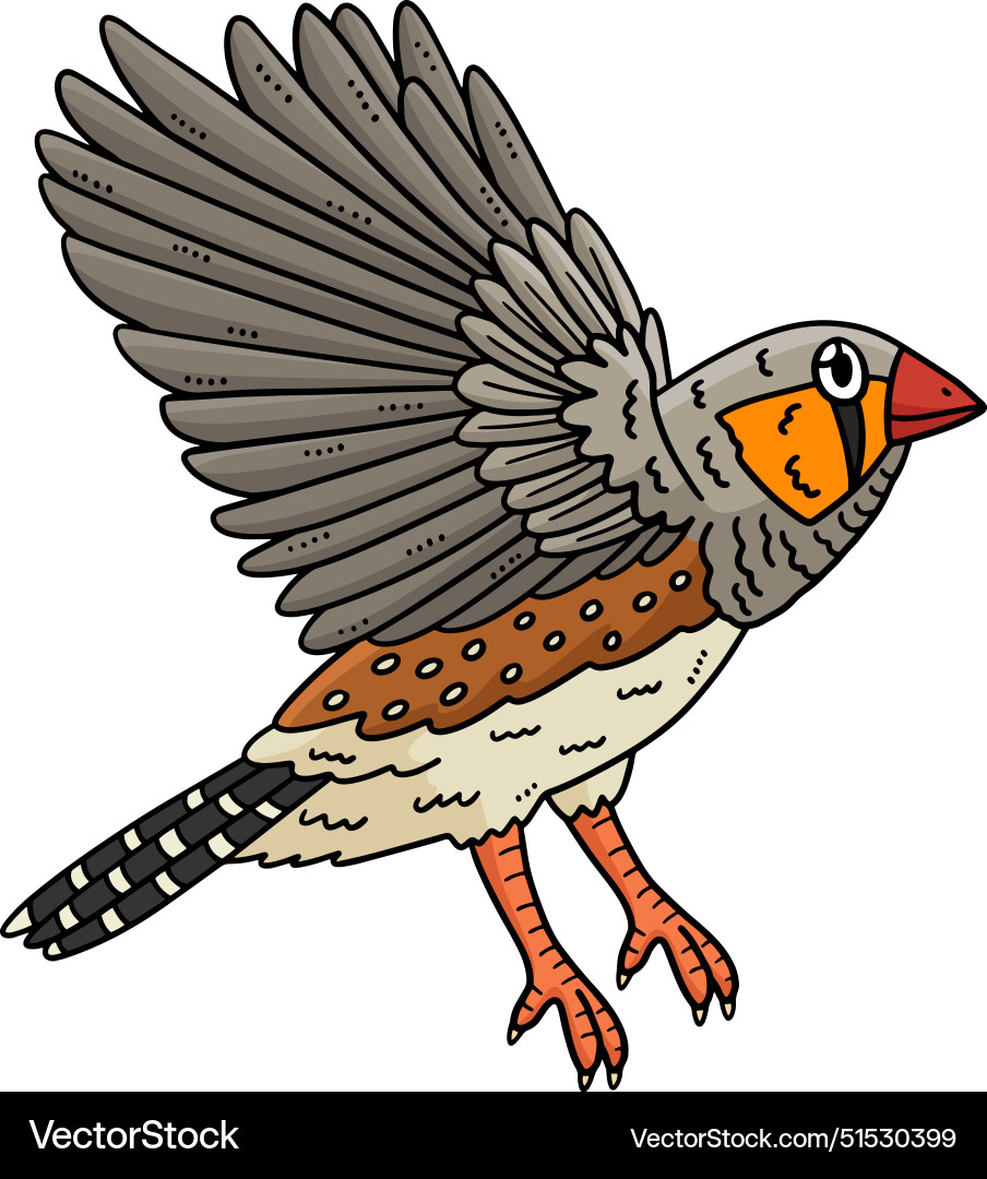Finch bird cartoon colored clipart Royalty Free Vector Image