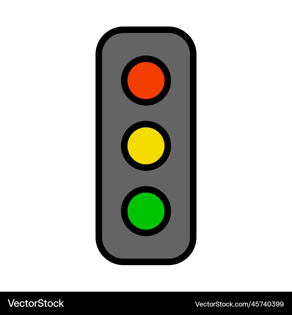 Flat style traffic light icon Royalty Free Vector Image