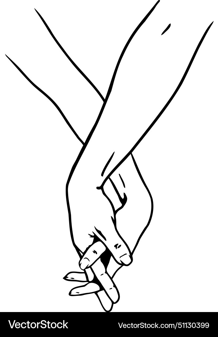 Loving couple intertwined holding hands Royalty Free Vector