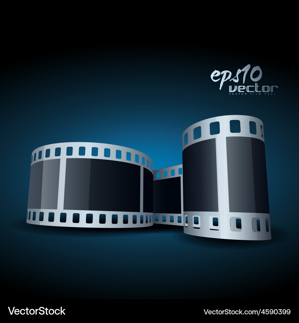 Realistic reel film Royalty Free Vector Image - VectorStock