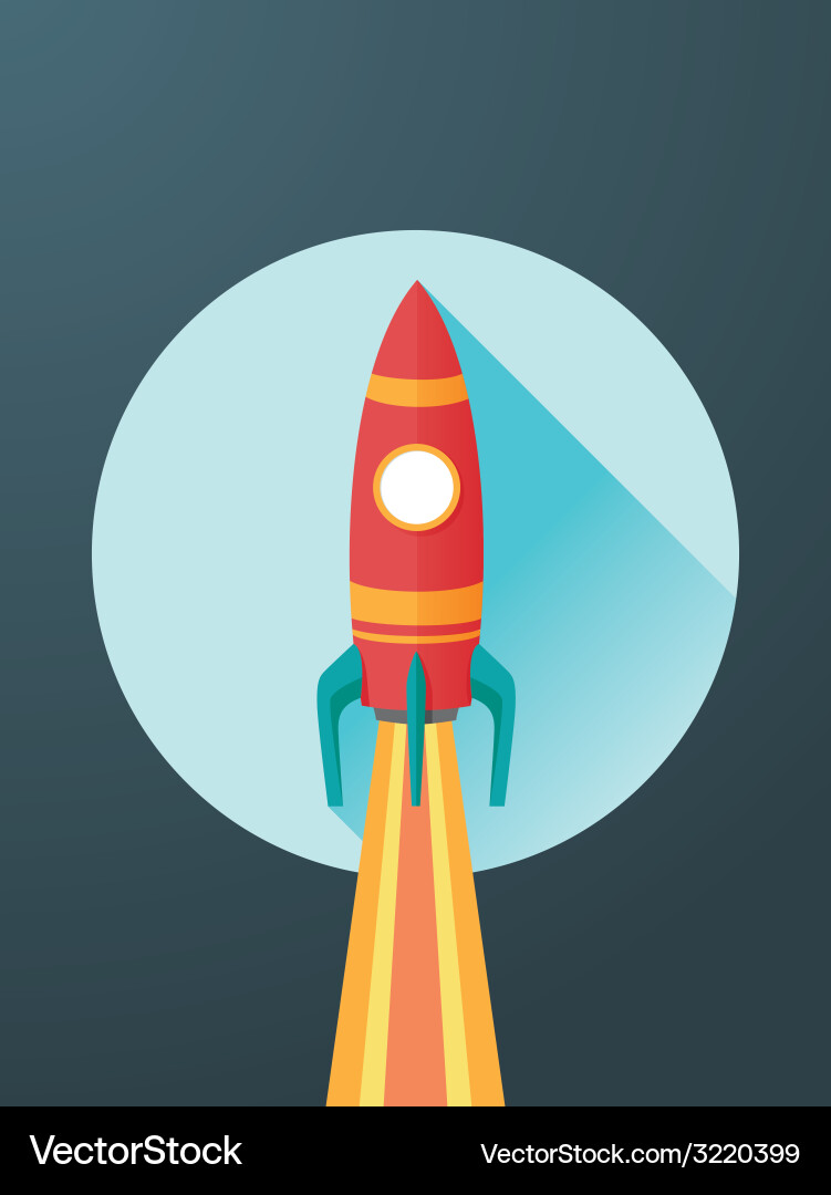 Rocket launch Royalty Free Vector Image - VectorStock