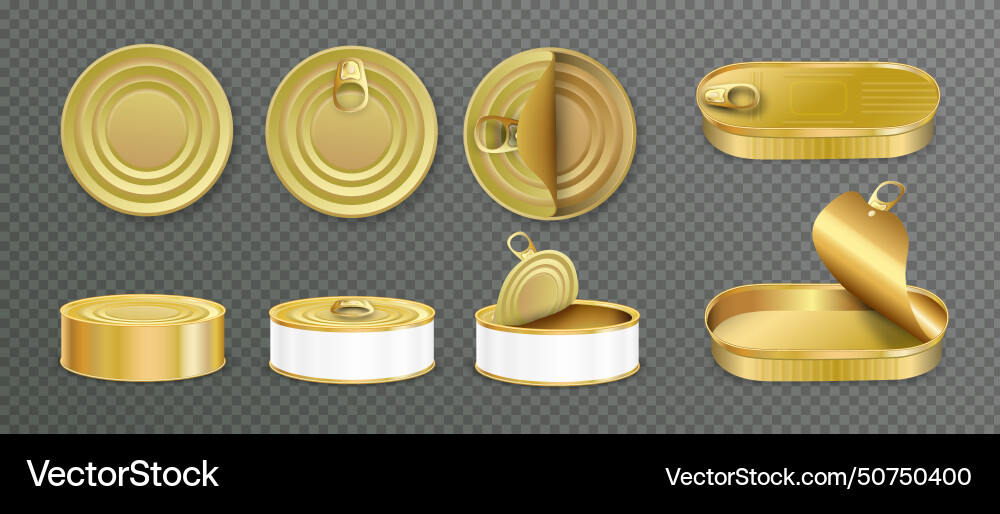 Aluminium tin can set Royalty Free Vector Image