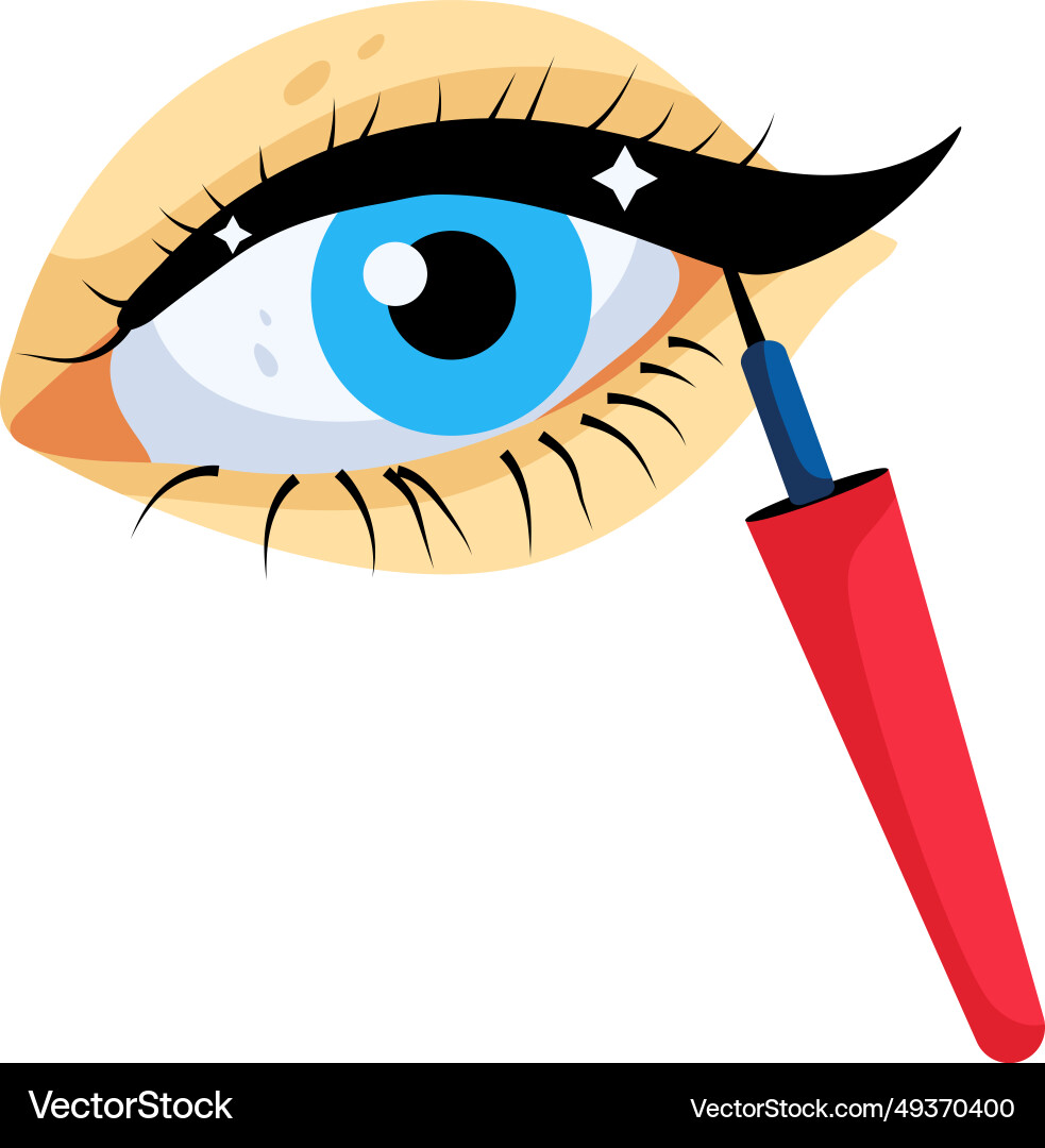 Applying eyeliner Royalty Free Vector Image - VectorStock