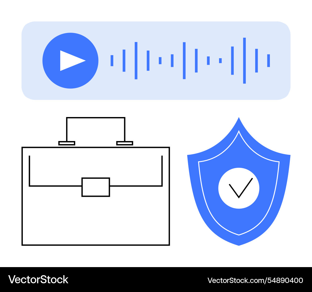 Business security concept with briefcase shield Vector Image