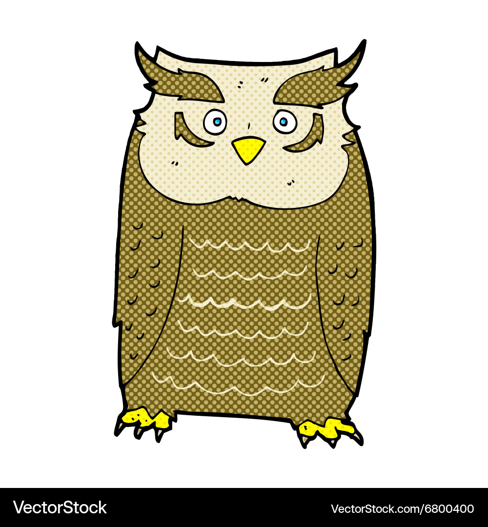 Comic cartoon owl Royalty Free Vector Image - VectorStock