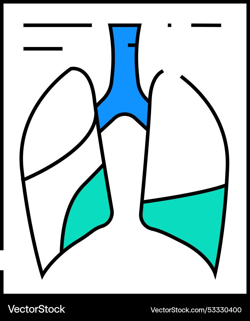 Complications or pneumonia icon color Royalty Free Vector