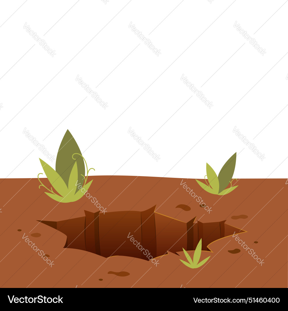 Ground pit concept in cartoon style Royalty Free Vector