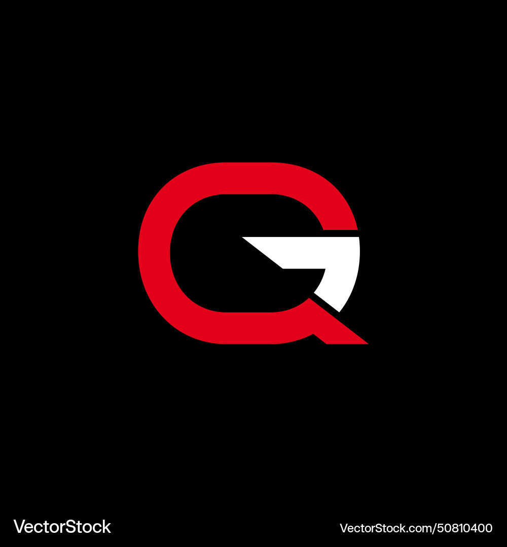 Icon letter initial g or qg font sport tech Vector Image