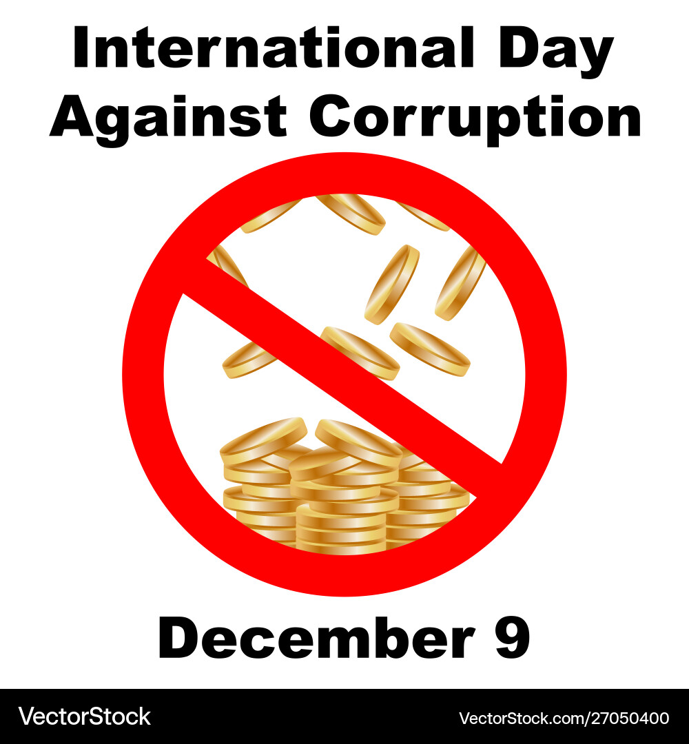 International anti-corruption day icon logo Vector Image
