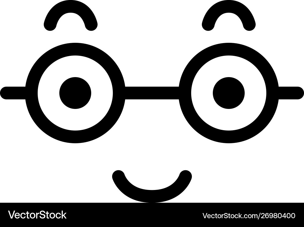 Line drawing emoticon face icon Royalty Free Vector Image