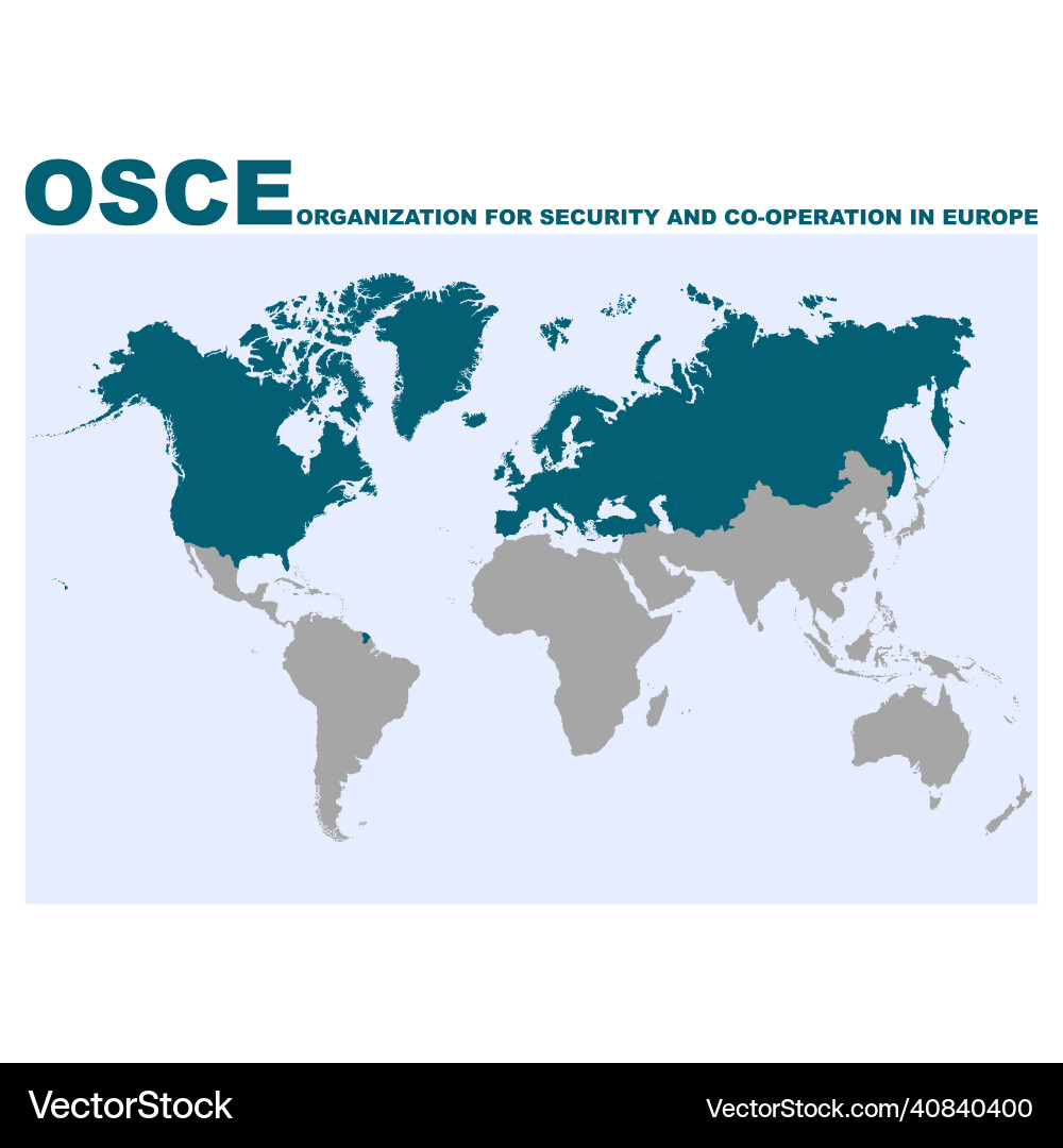 Map with location of the osce Royalty Free Vector Image