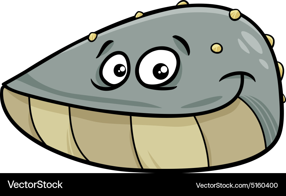 Mussel mollusk cartoon Royalty Free Vector Image