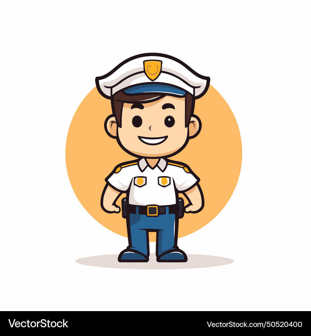 Policeman - character cartoon design Royalty Free Vector