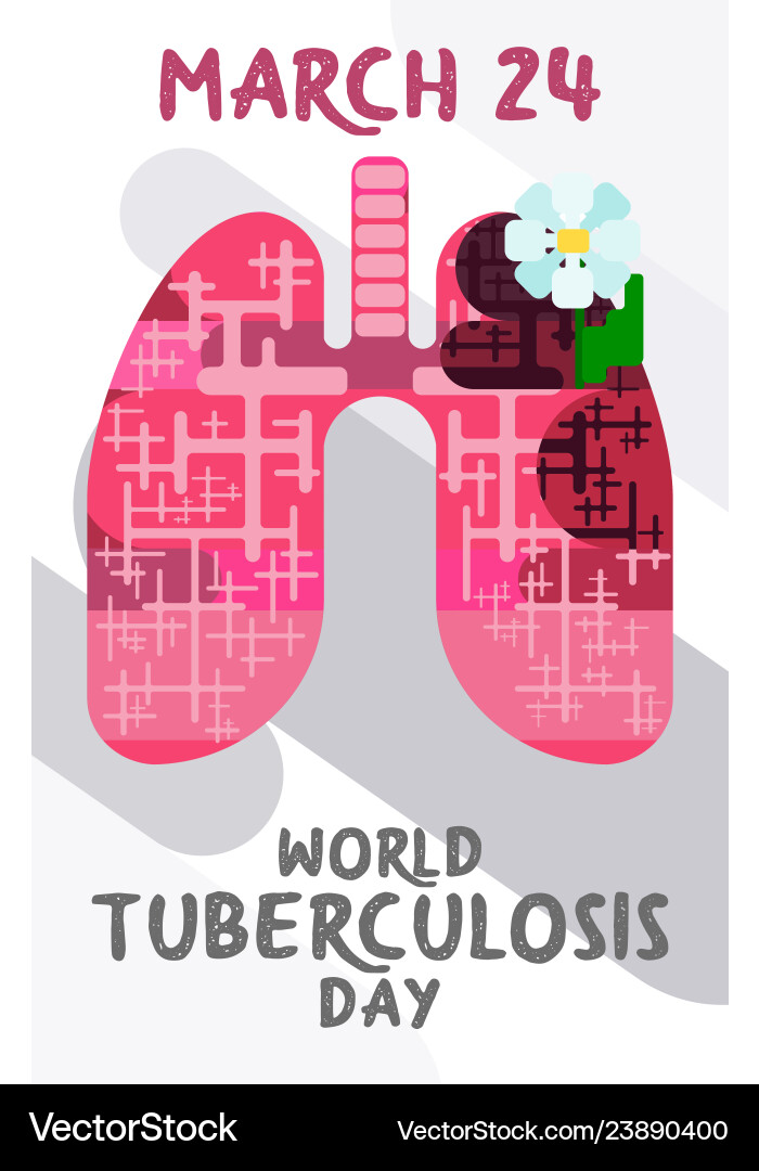 Poster for tuberculosis day on bright Royalty Free Vector