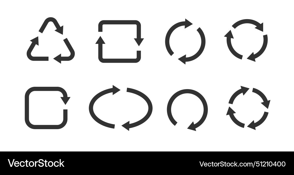 Recycling icons recycle logo symbol Royalty Free Vector