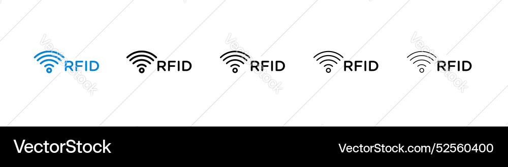 Rfid icon set on white background Royalty Free Vector Image