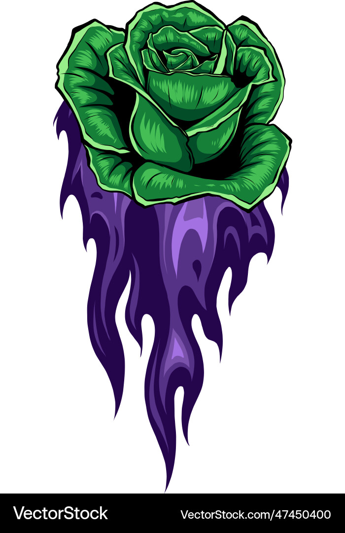 Rose flower and flame Royalty Free Vector Image