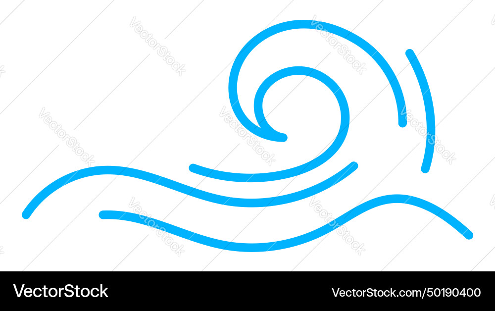 Sea wave line ocean ripple surf tide curly Vector Image