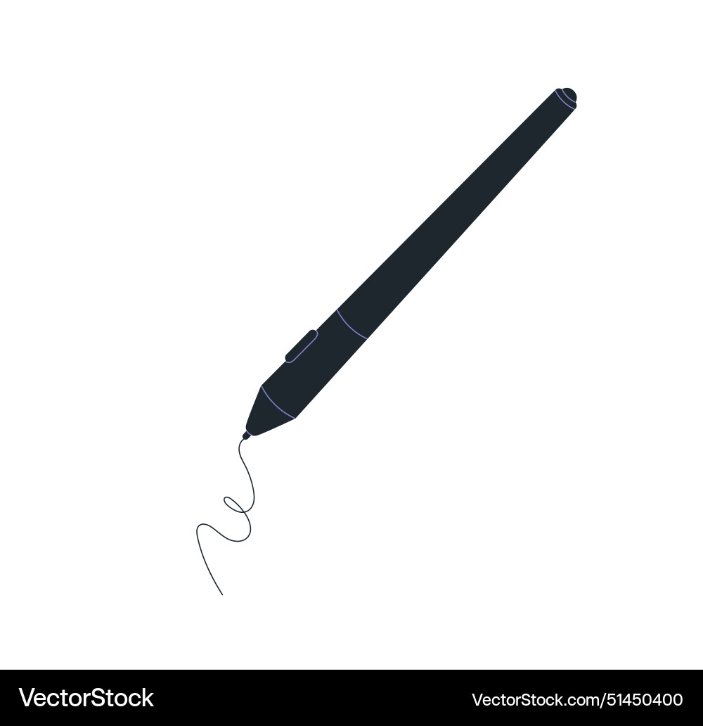 Stylus pen drawing black digital pencil tip Vector Image