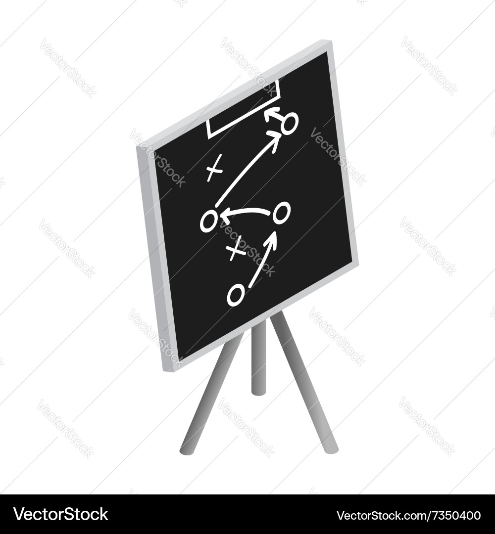 Tactic strategy sketched on a blackboard icon Vector Image