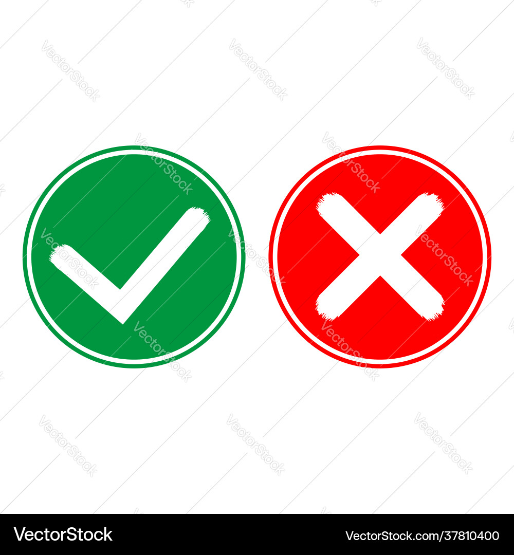 Tick and cross icons Royalty Free Vector Image