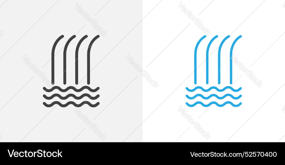 Waterfall icon set on white background Royalty Free Vector