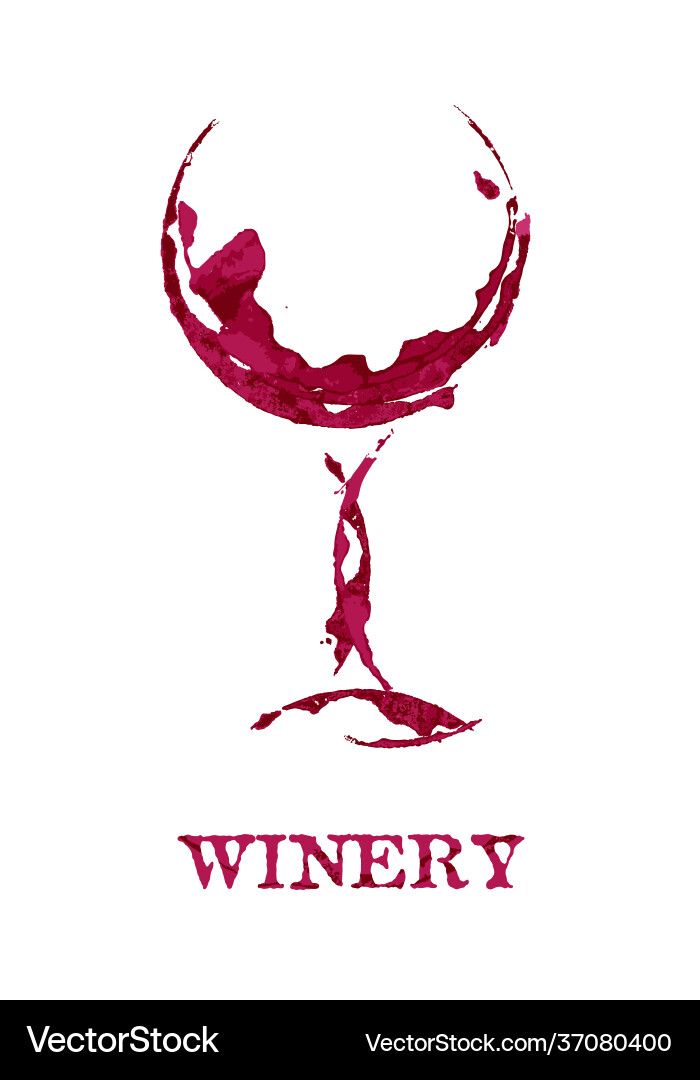 Winery and shape wineglass graphic design Vector Image