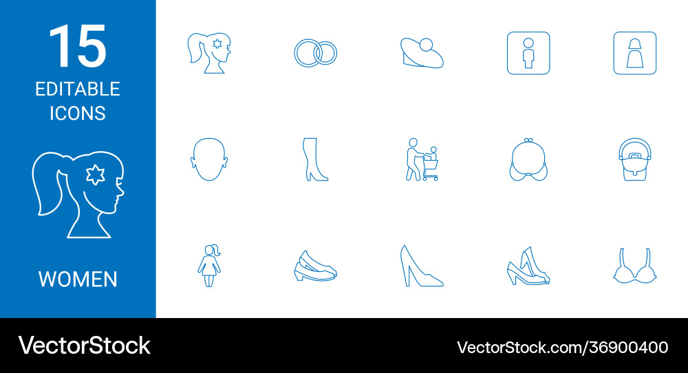Frauen Icons Lizenzfreies Vektorbild - VectorStock