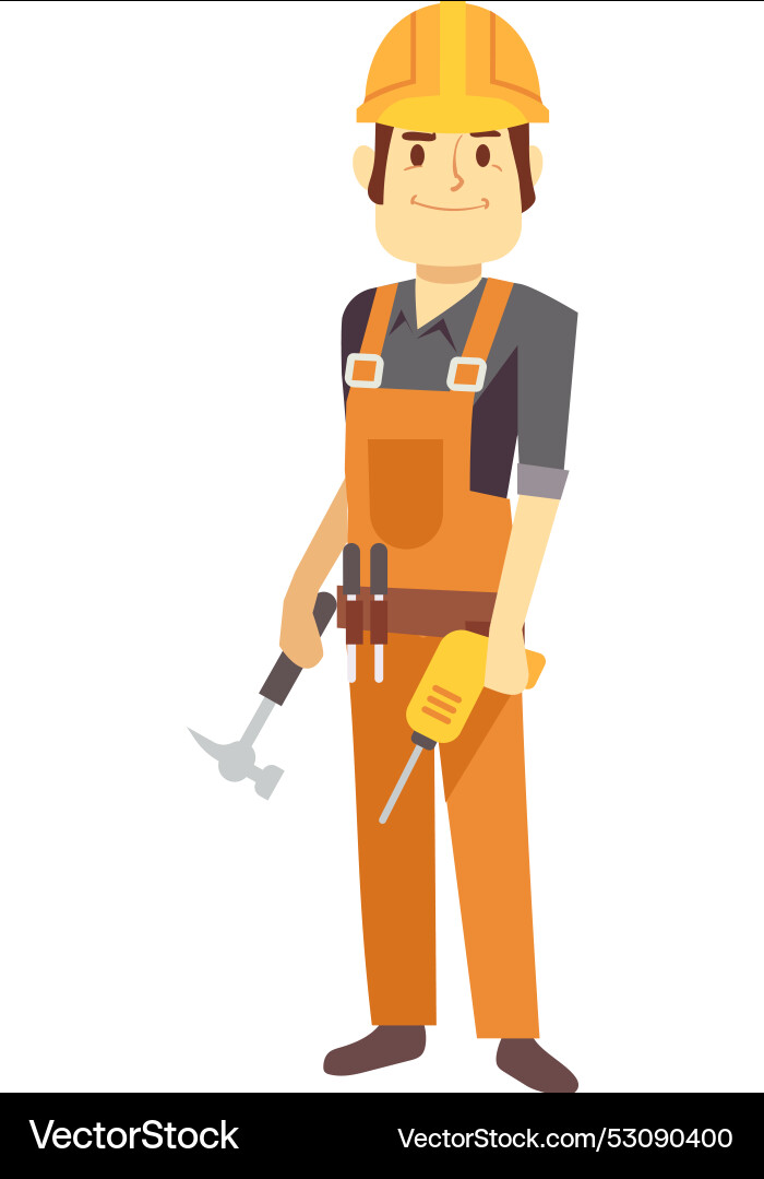 Worker hold repair tools house renovation Vector Image