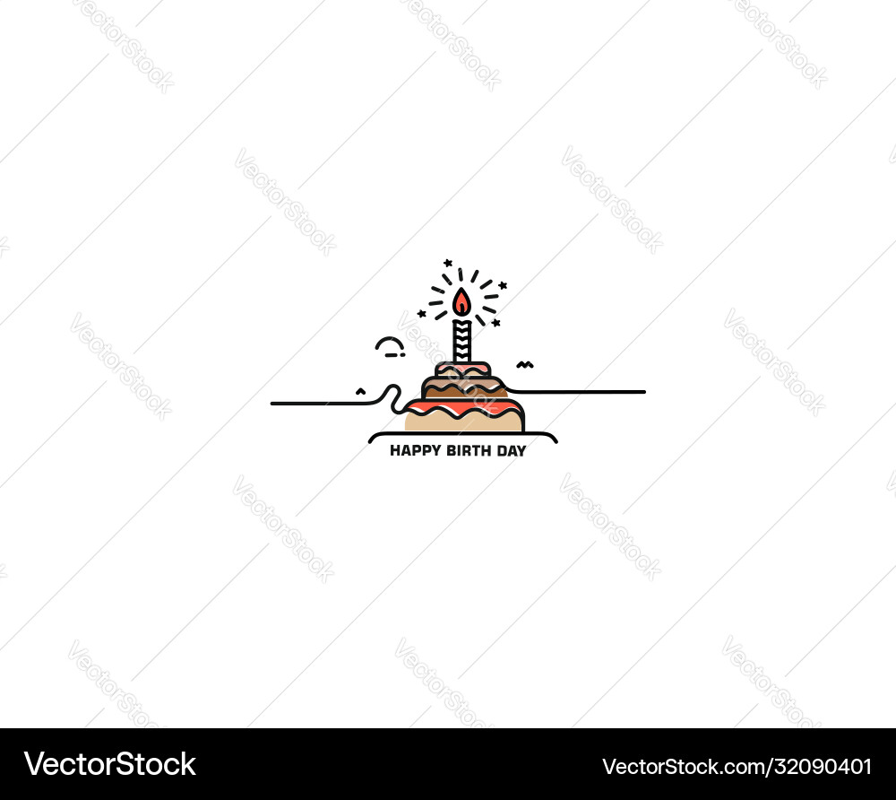 Birthday cake icon happy Royalty Free Vector Image