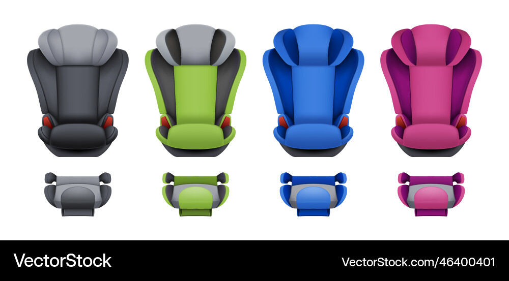 Car seats color set Royalty Free Vector Image - VectorStock