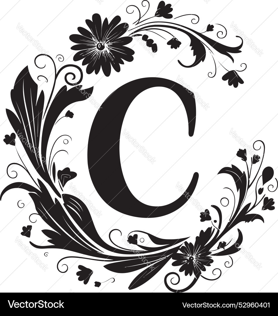 Crystal clear transparent letter c typeface Vector Image