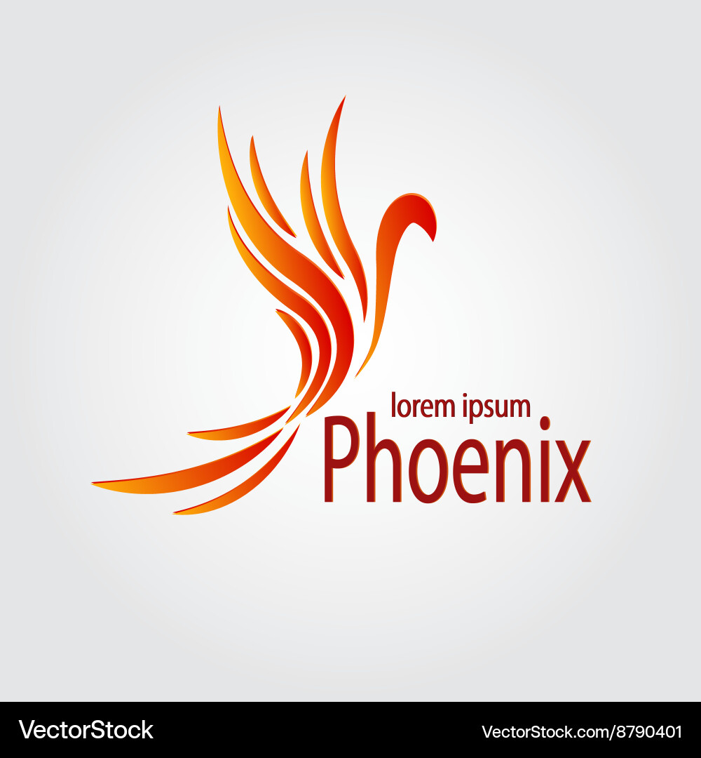 Elegant Phoenix Logotype Royalty Free Vector Image