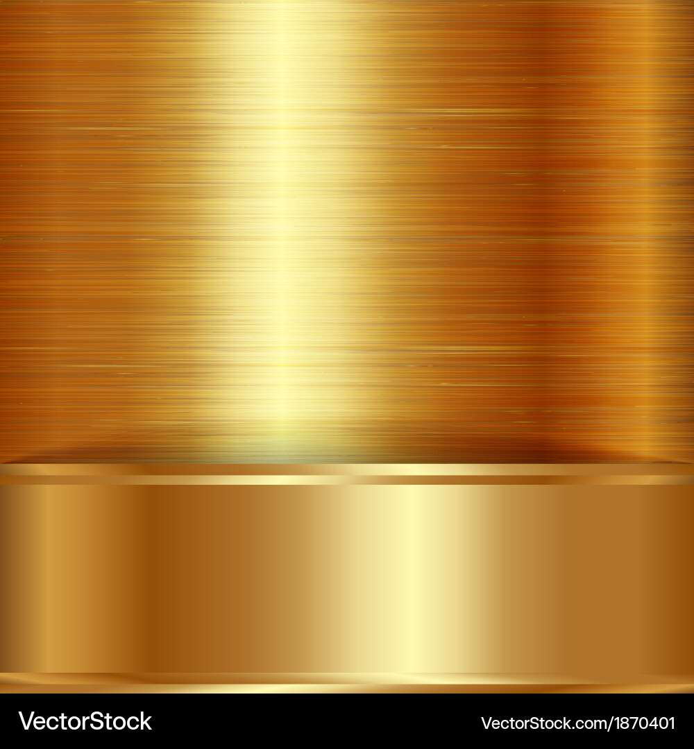Gold brushed metallic plaque background Royalty Free Vector