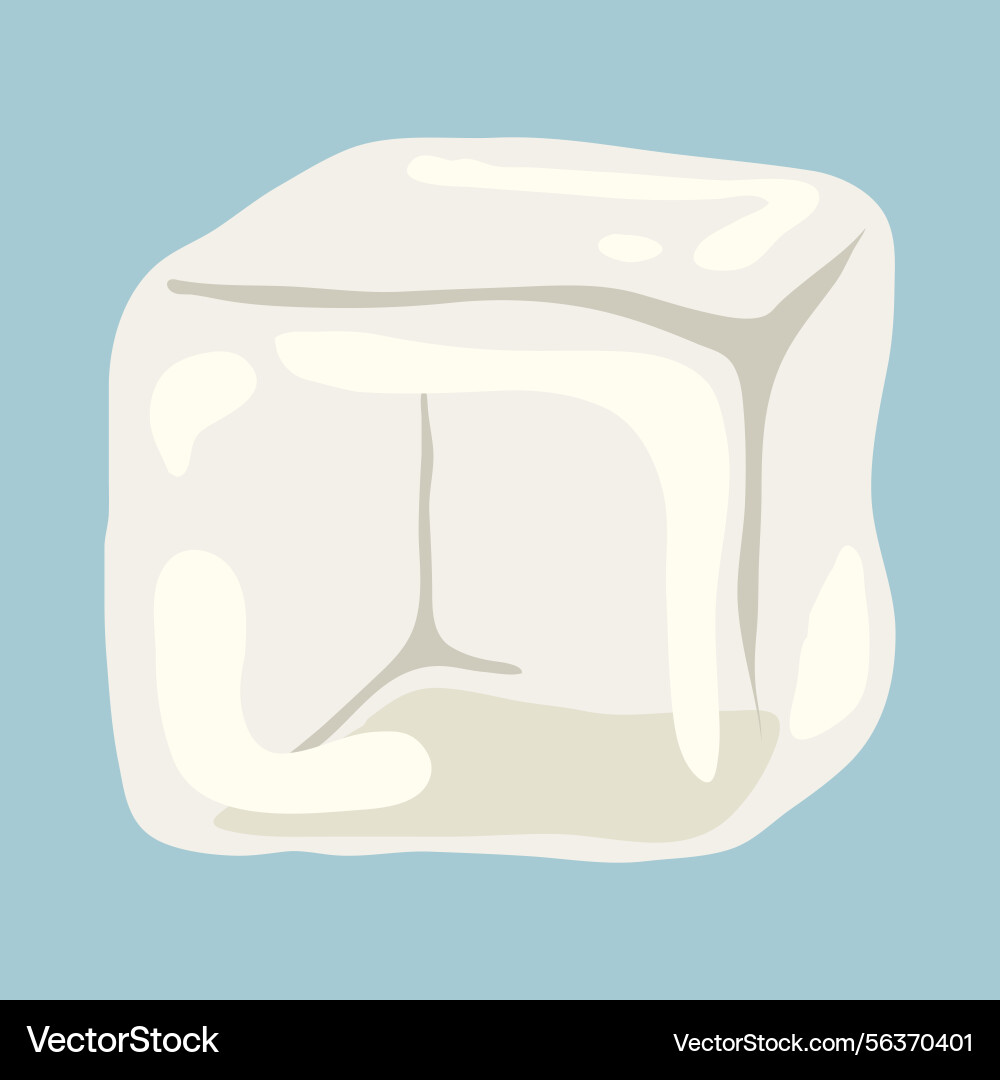 Ice cubes cartoon style flat freeze water Vector Image