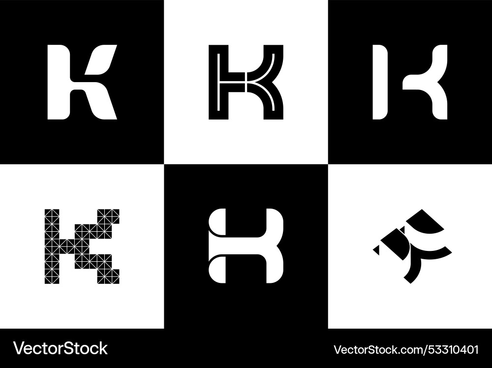 Letter k fonts and logo design Royalty Free Vector Image