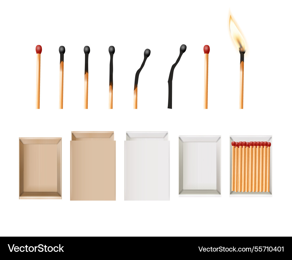 Matchbox empty package for match sticks in top Vector Image