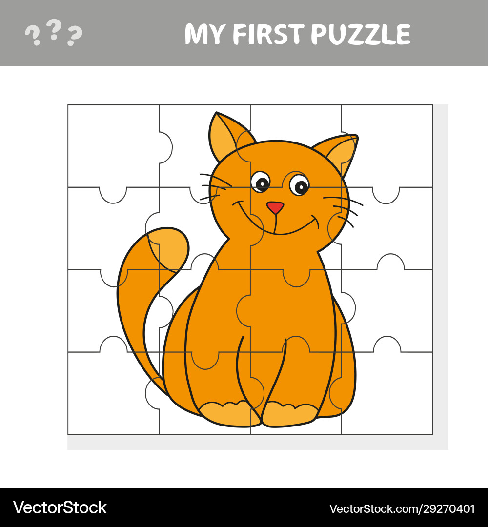 My first puzzle cute game with happy Royalty Free Vector