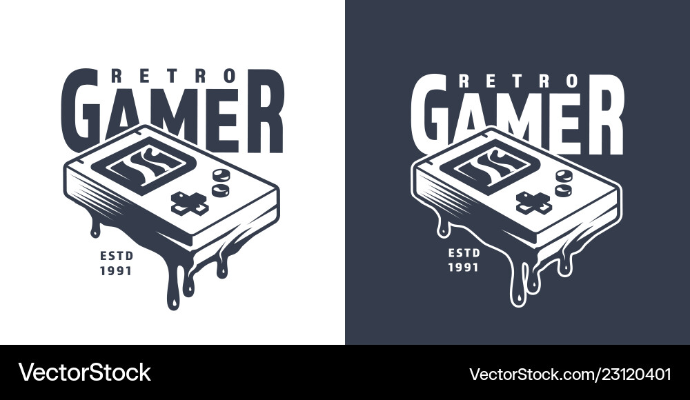 Retro Game Console Emblem Royalty Free Vector Image