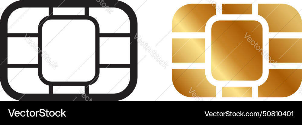 Simple card smart chip element Royalty Free Vector Image