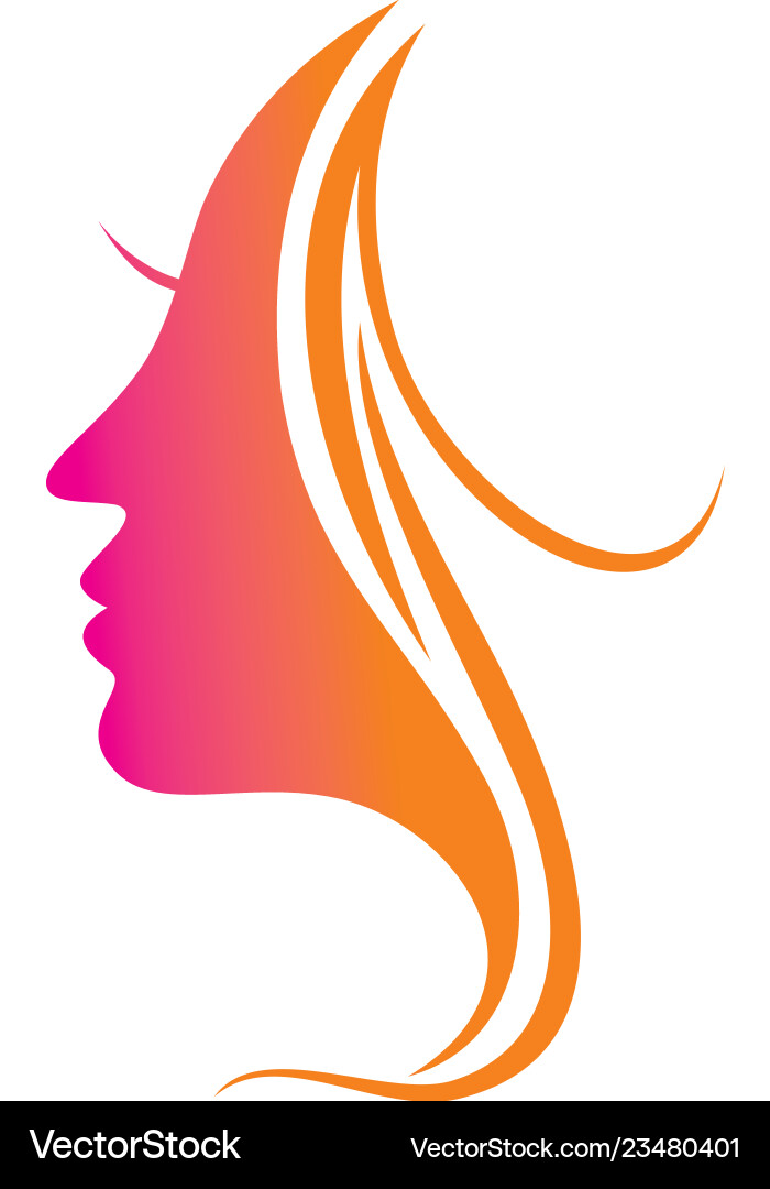 Women beautiful face logo Royalty Free Vector Image