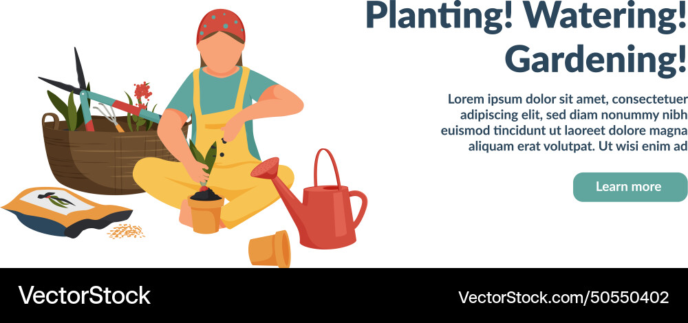 Growing plant gardening background Royalty Free Vector Image