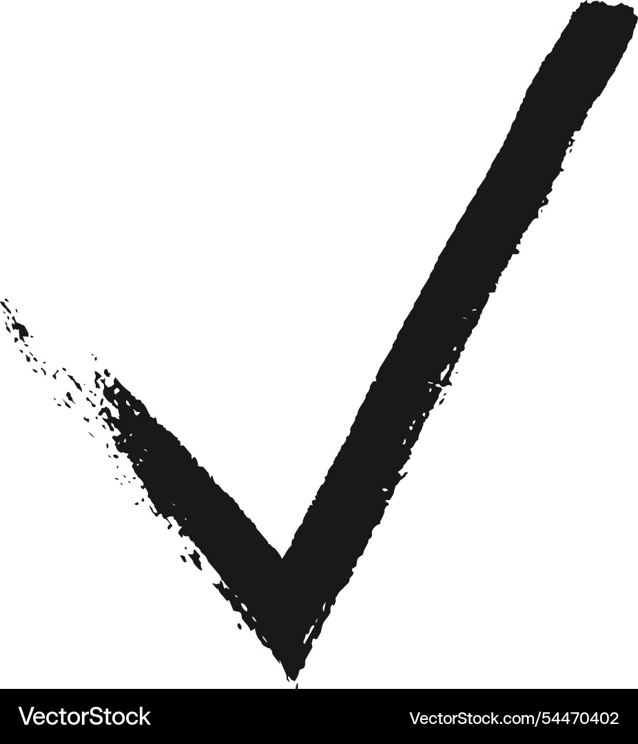 Hand drawn check mark provides a visual Royalty Free Vector