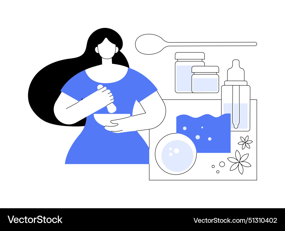 Hand made cosmetics workshop isolated cartoon Vector Image
