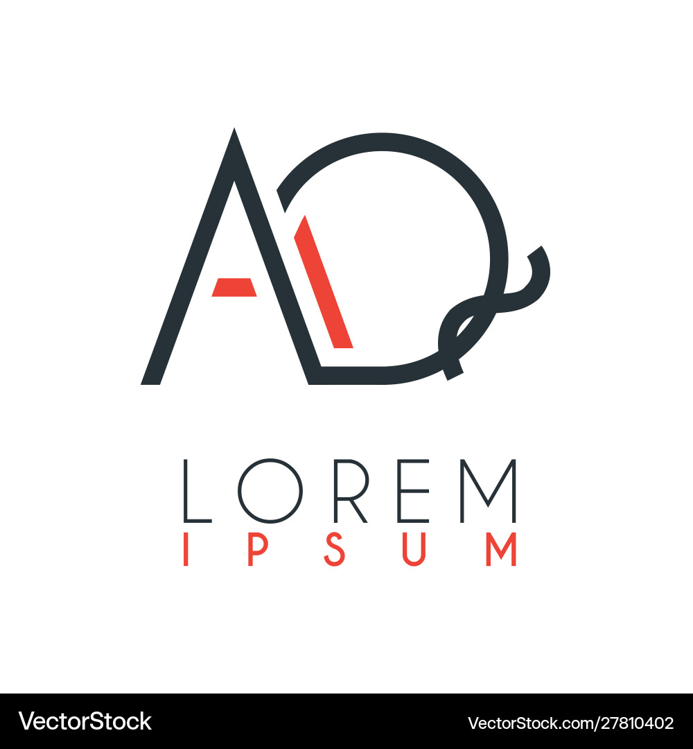 Logo between letter a and q or aq Royalty Free Vector Image