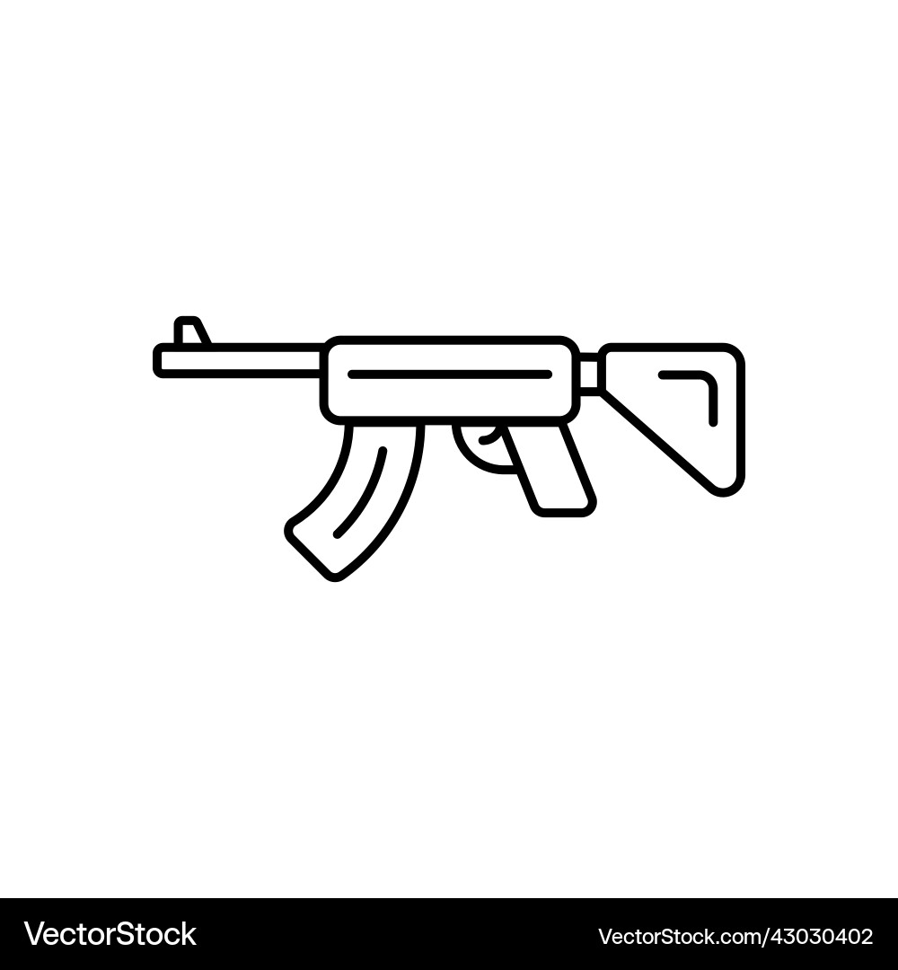 Machine gun linear icon on white background Vector Image