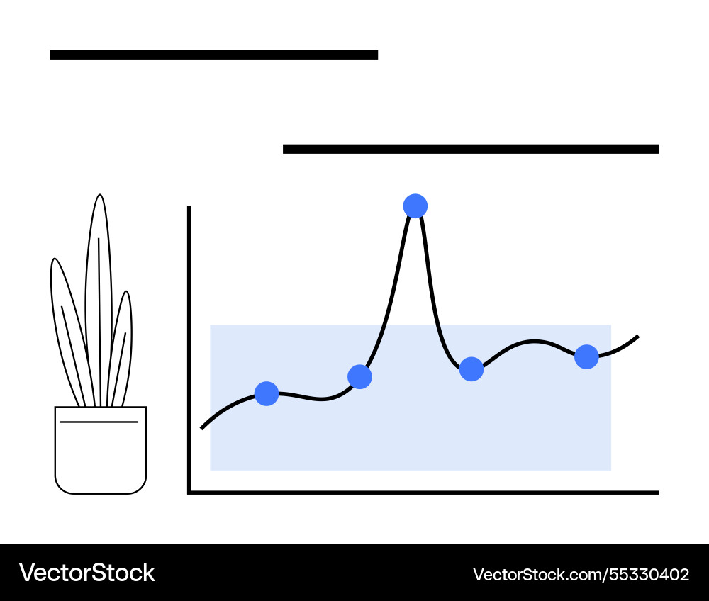 Minimalist data analysis concept with plant Vector Image