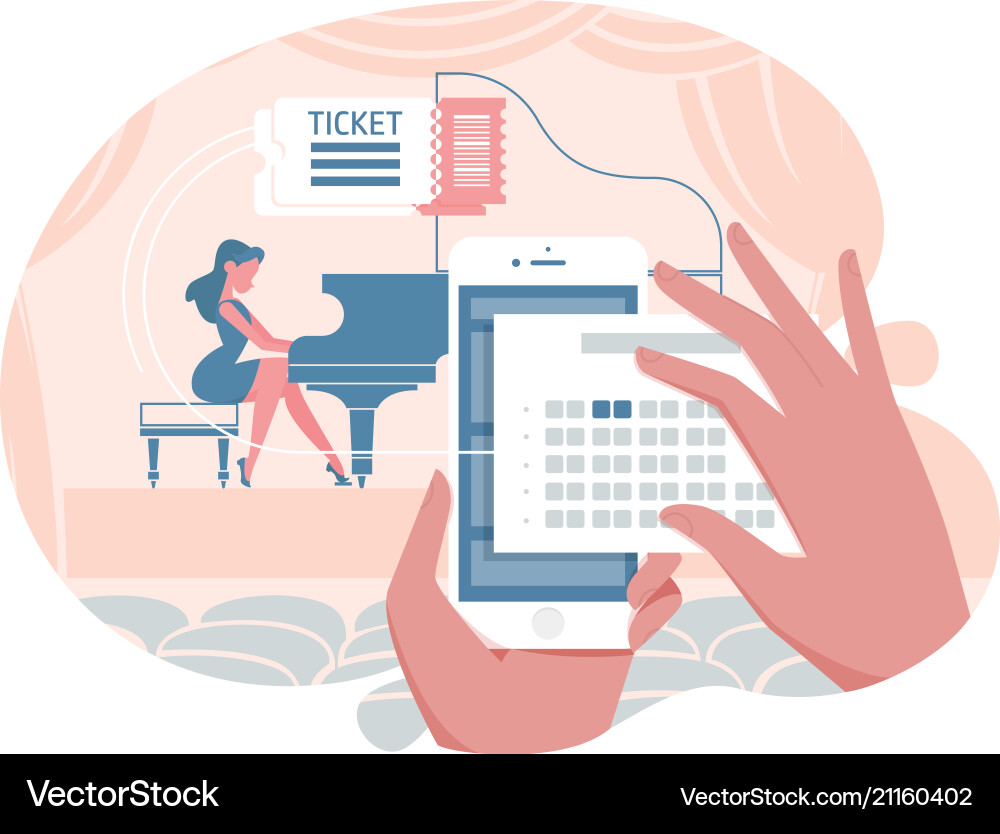 Online ticket for concert Royalty Free Vector Image